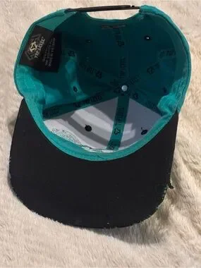 Top Level | Accessories | Top Level Skull Snapback Hat Teal Black Hear ...
